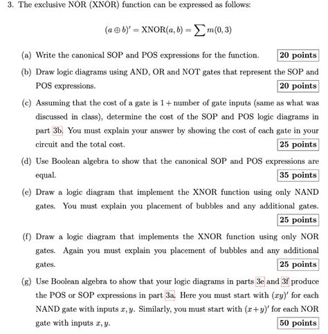 Solved 3 The Exclusive Nor Xnor Function Can Be Expressed
