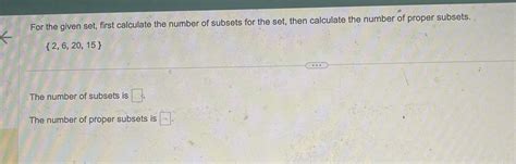 Solved For The Given Set First Calculate The Number Of