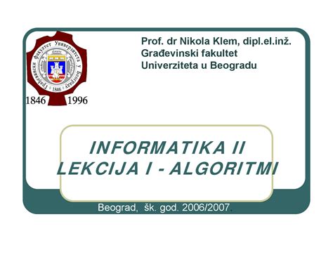 Algoritmi I Programiranje Skripte Predlog Informatika Docsity
