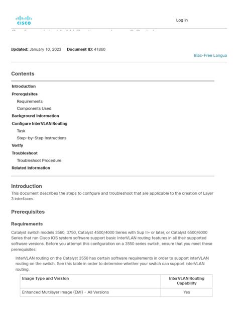 Configure Intervlan Routing On Layer 3 Switches Cisco Pdf Router