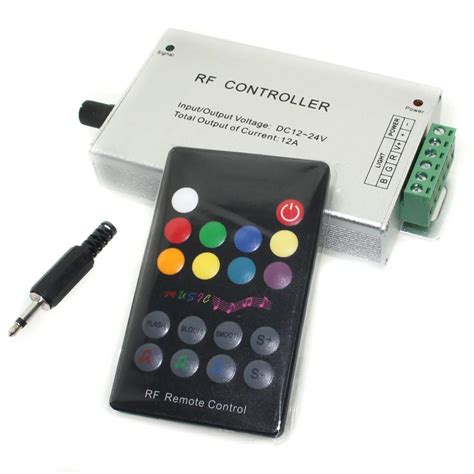 Led Music RGB Controller With Key RF Remote Black DC V V Audio Sound Channel A A LH