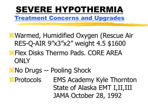 Hypothemia Ppt First Aid Injuries