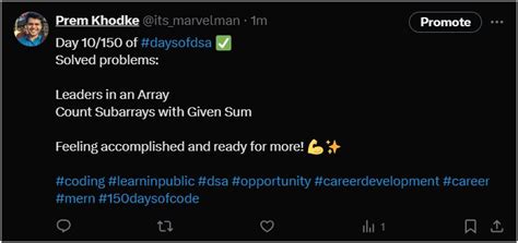 Prem Khodke On Linkedin Daysofdsa Coding Learninpublic Dsa