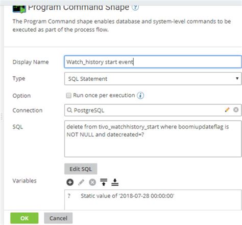 Question Error Executing Sql Statement Using Program Command Shape