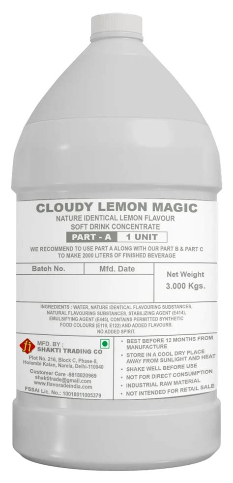 Cloudy Lemon Flavour For Soft Drink Liquid Packaging Type Hdpe Bottles At Best Price In Delhi