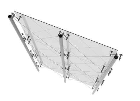 Glass Structure Spider System 3d Model Cgtrader
