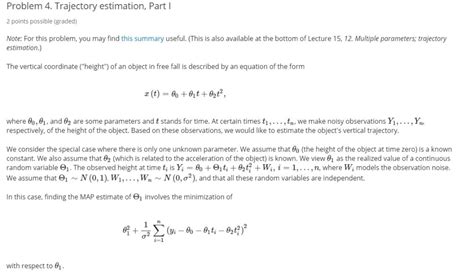 Solved Trajectory Estimation Problem Trajectory Chegg