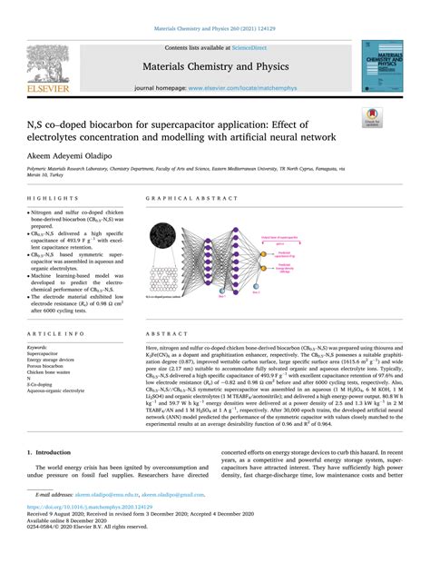 Pdf Ns Codoped Biocarbon For Supercapacitor Application Effect Of Electrolytes