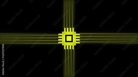 Animated Circuit Board Digital Technology Background Central Computer Processor Cpu Concept