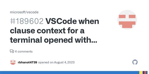 Vscode When Clause Context For A Terminal Opened With Particular Profile · Issue 189602