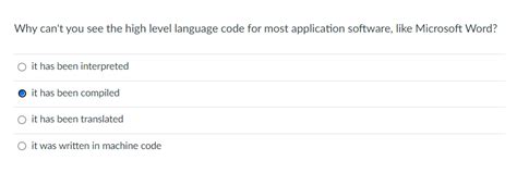 solved why can t you see the high level language code for