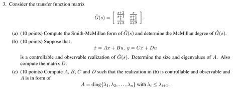 3 Consider The Transfer Function Matrix S 2 S 1 8 1