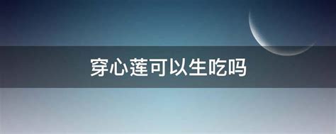 穿心莲可以生吃吗 业百科