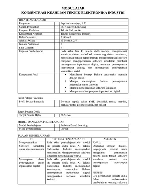 Modul Ajar Project Based Learning Pdf