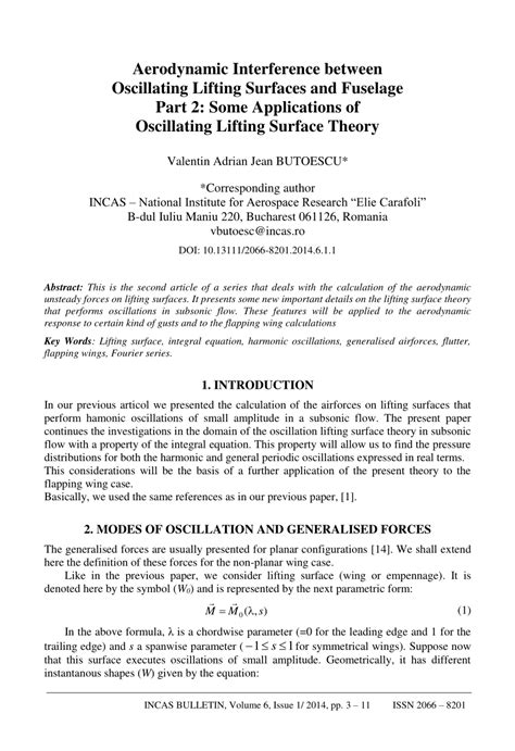 Pdf Aerodynamic Interference Between Oscillating Lifting Surfaces And Fuselage Part 3 Some