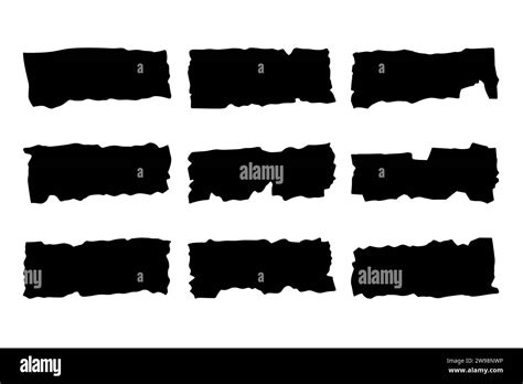 Various Black Rectangular Jagged Borders And Frames Stock Vector Image And Art Alamy