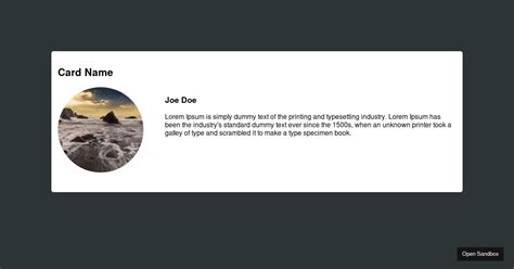 Flexbox Card Codesandbox
