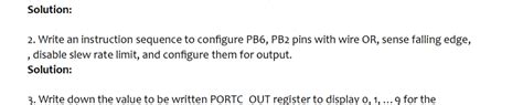 Solved 2 Write An Instruction Sequence To Configure Pb6