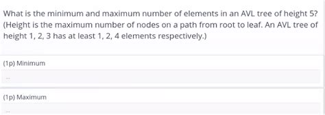 Solved What Is The Minimum And Maximum Number Of Elements In Chegg