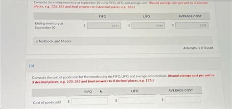 Compute The Ending Inventory At September 30 Using
