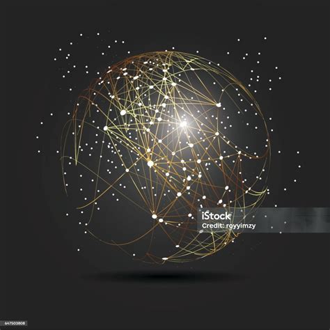 점과 곡선 건설 와이어 프레임 구체 기술적 의미 추상 그림 0명에 대한 스톡 벡터 아트 및 기타 이미지 0명 3차원 형태