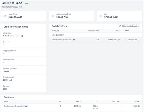 Split Breakdown Collabpay Documentation