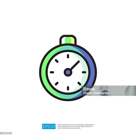 시간 관리 및 생산성을 위한 명확한 다이얼과 생생한 그라데이션 디자인이 있는 다채로운 스톱워치 아이콘 0명에 대한 스톡 벡터 아트 및 기타 이미지 Istock