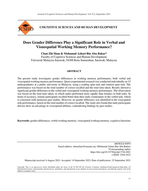 Pdf Does Gender Difference Play A Significant Role In Verbal And Visuospatial Working Memory