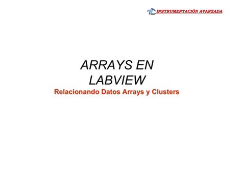 Arrays Clusters Web