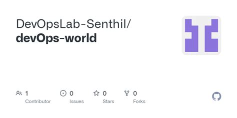 Github Devopslab Senthildevops World