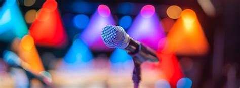 Premium Photo Microphone On Stage Premium Photo Microphone On Stage