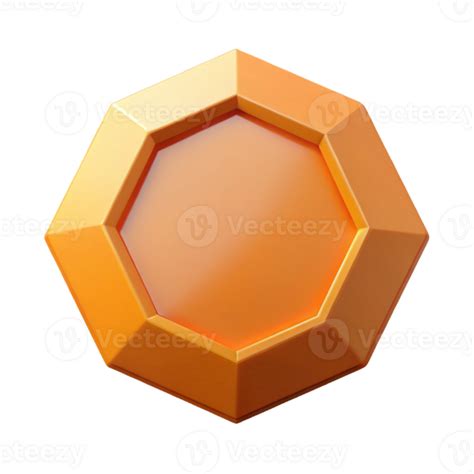 Stunning Remarkable Geometric Octagon With Crisp Edges And A Flat Orange Color With Scalable