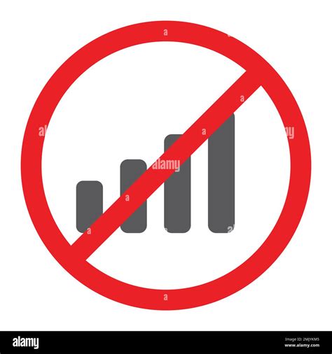 No Signal Glyph Icon Prohibited And Ban No Connection Sign Vector Graphics A Solid Pattern