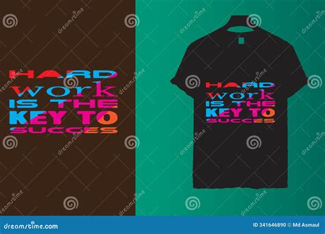 Hard Work T Shirt Design Black Color Stock Illustration Illustration