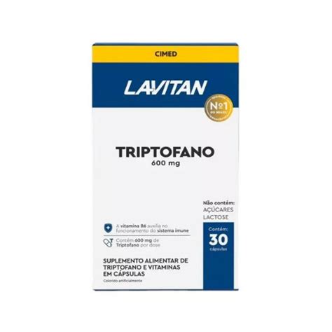 Lavitan Triptofano 600mg 30 Cápsulas Cimed Drogaria Barbosa Sua