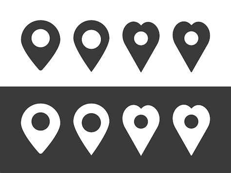 Premium Vector Set Vector Map Pin Location Pointers Black And White Symbols Set