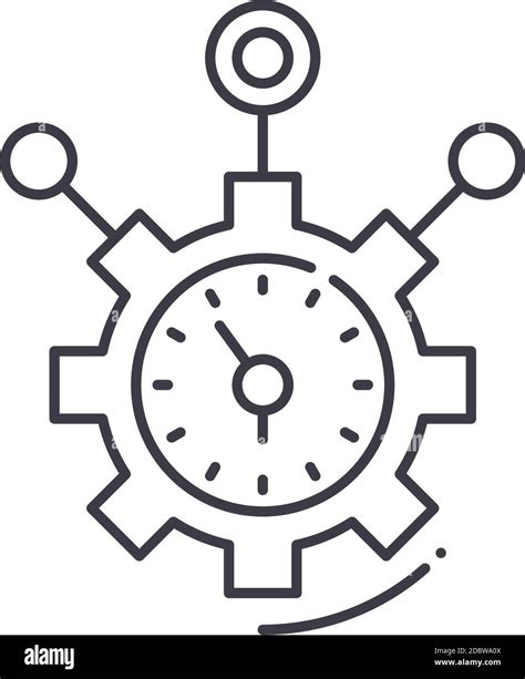 Time Management Concept Icon Linear Isolated Illustration Thin Line