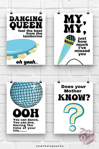 Mamma Mia Theme Poster Printables Party Props Movie Sign Decorations Now Thats Peachy