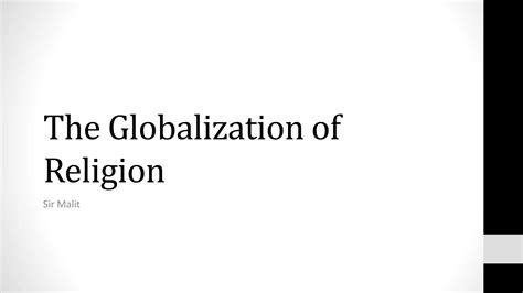 The Globalization Of Religion Pptx
