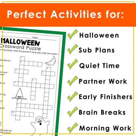 Halloween Crossword Puzzle October Word Search Halloween Fun Packet Sheets