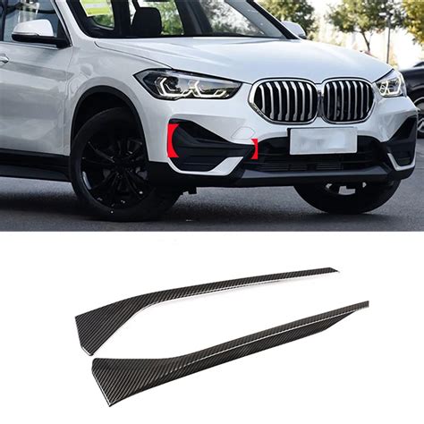 자동차 스타일링 전면 안개등 램프 스트립 프레임 트림 커버 스티커 Bmw X1 F48 2020 2022 용 외부 액세서리