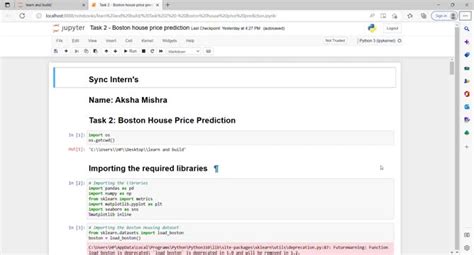Aksha Mishra On Linkedin Task2 Boston Randomforest Intern
