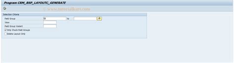 CRMC LAYOUTC GENE SAP Tcode Generation Of Customer Table Layout