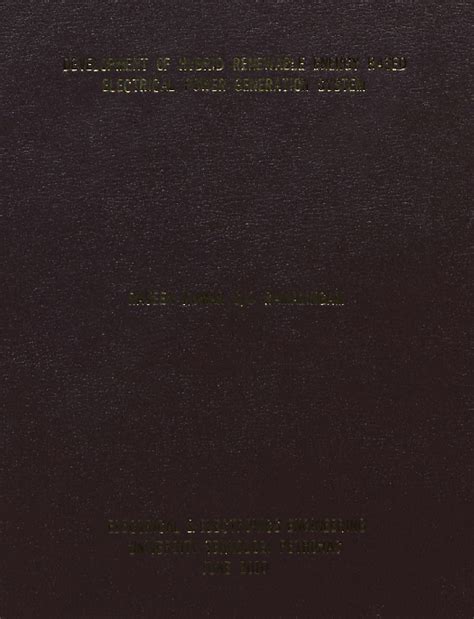 Pdf Development Of Hybrid Renewable Energy Based Electrical Power Generation System