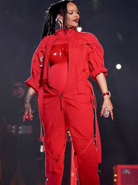Super Bowl Halftime 2023 Rihanna Red Jumpsuit Rihanna Red Catsuit