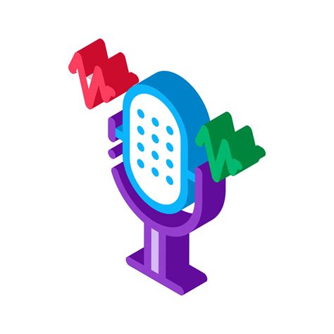 Microphone Waves Isometric Icon Vector Illustration 19473258 Vector Art