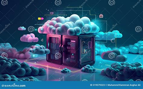 Concept Of Safe Cloud Storage Illustration Stock Illustration