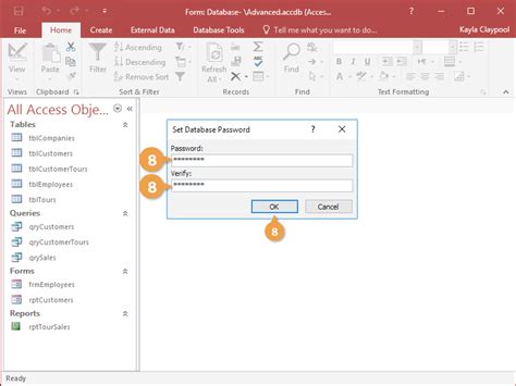 Password Protect A Database Customguide