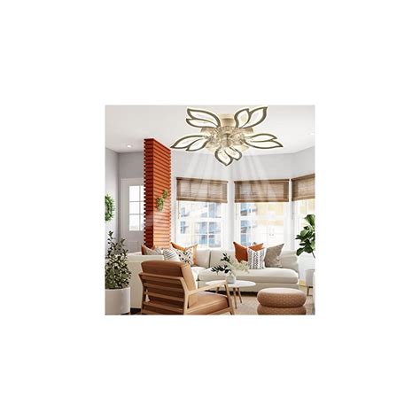 Buy Aonntoo Led Dimmable Ceiling Fan With Light 25 6 Flower Ceiling Light Modern Bladeless