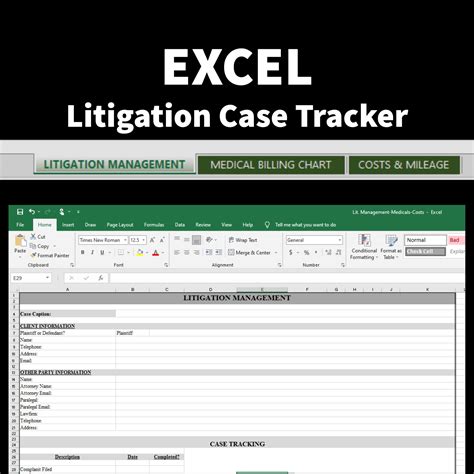 Litigation Management Claim Tracker Including Medical Billing Tracker Client Expenses And Mileage